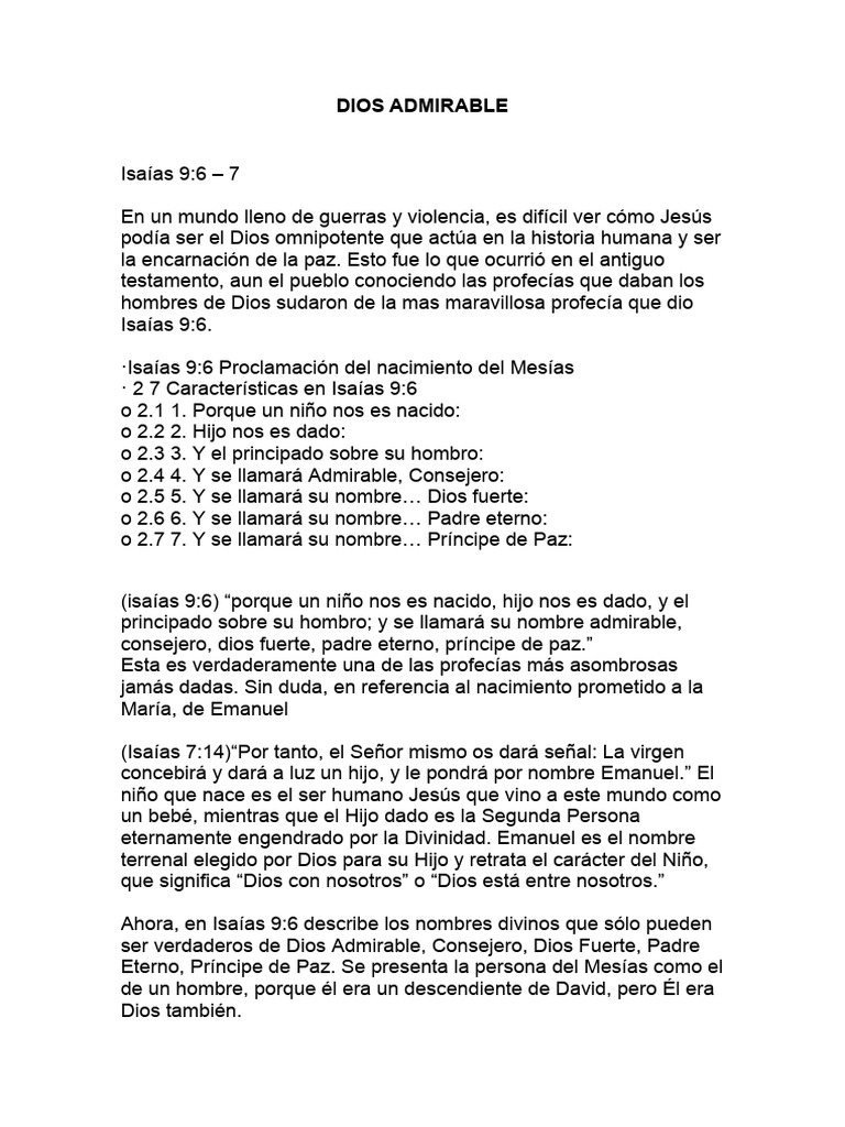 Nombres del Mesías en Isaías 9:6 | PDF