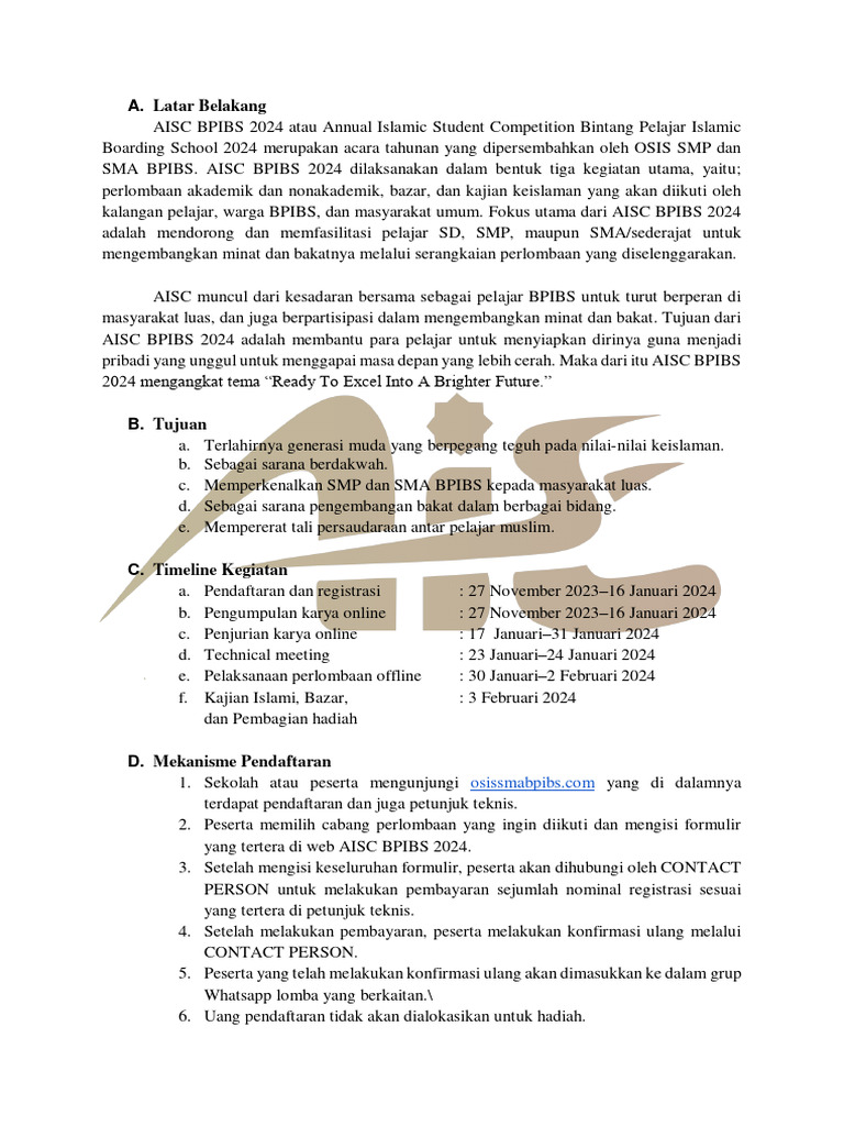 Guidebook Aisc 2024 (Lomba) | PDF