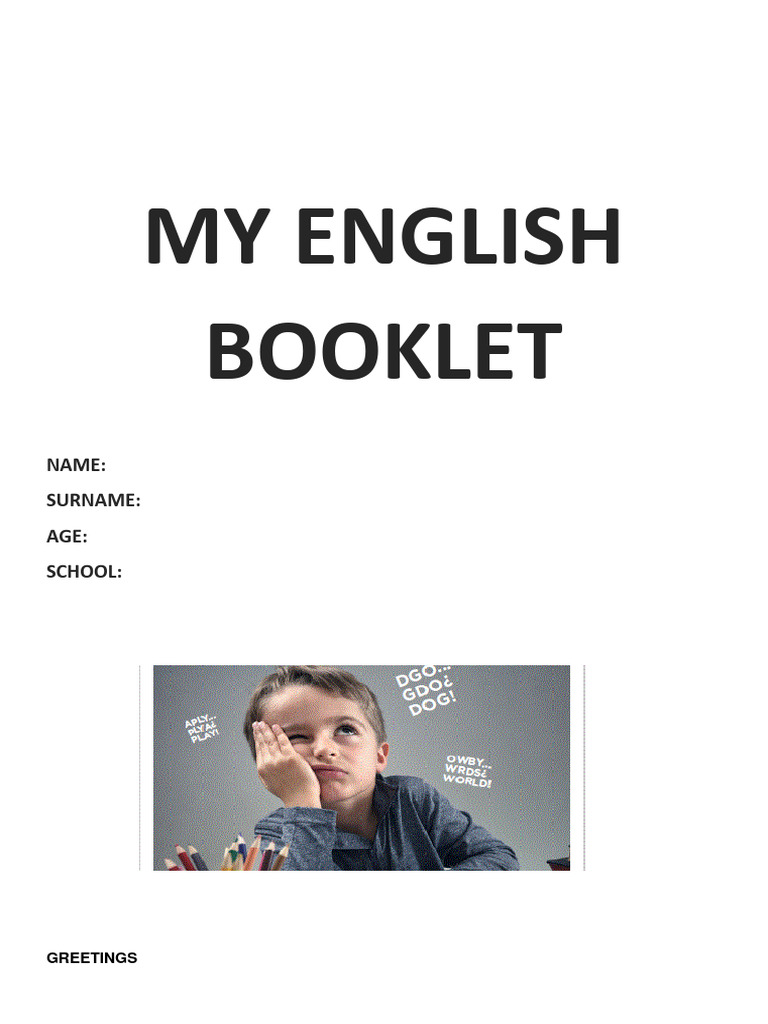 My English Booklet 1st Year 2023 | PDF | Linguistic Typology | Grammar