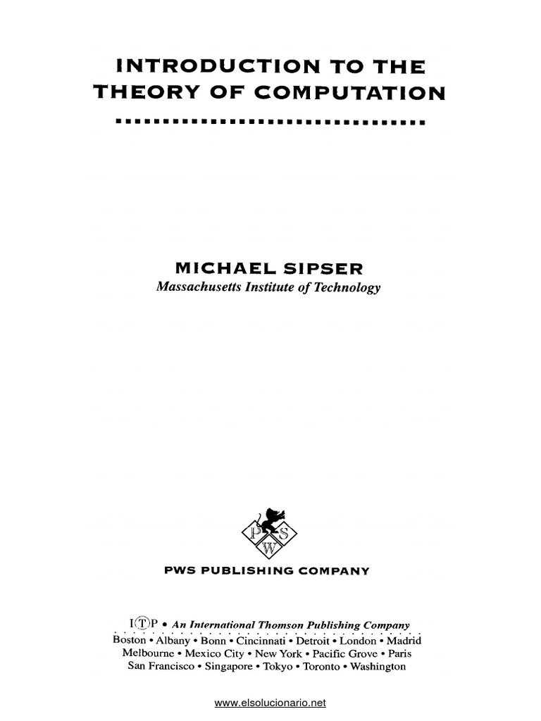 Sipser Theory Computation 1996 | PDF | Libros para adolescentes