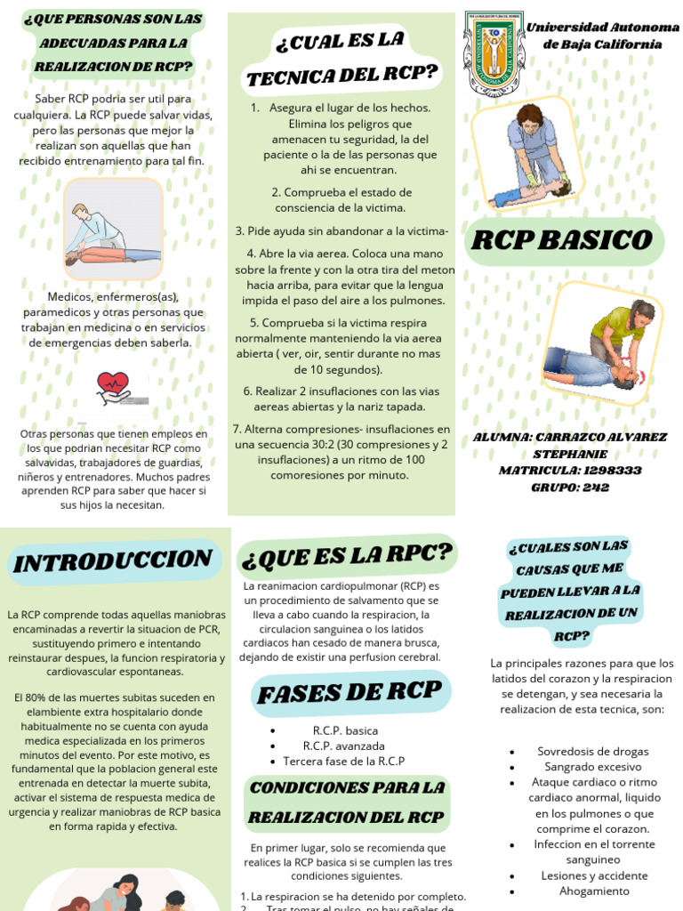 TRIPTICO | PDF | Reanimación cardiopulmonar | Medicina CLINICA