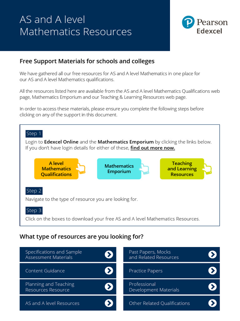 Edexcel As and A Level Mathematics Resources | PDF