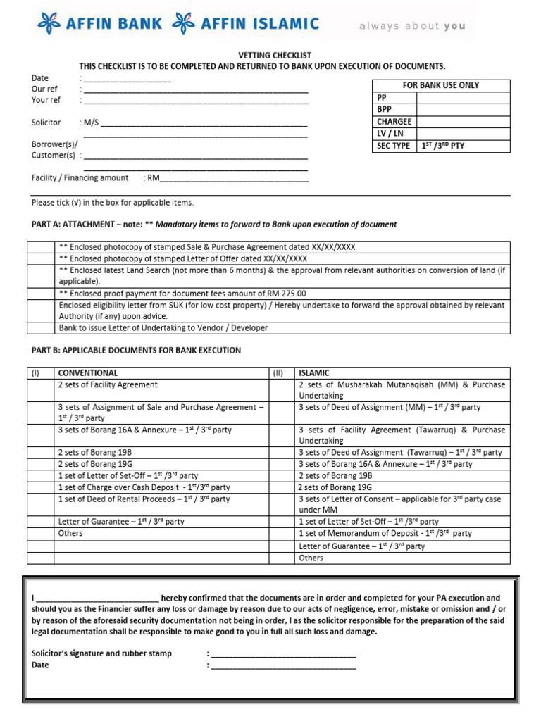 LI 01 Vetting Checklist | PDF | Business | Money