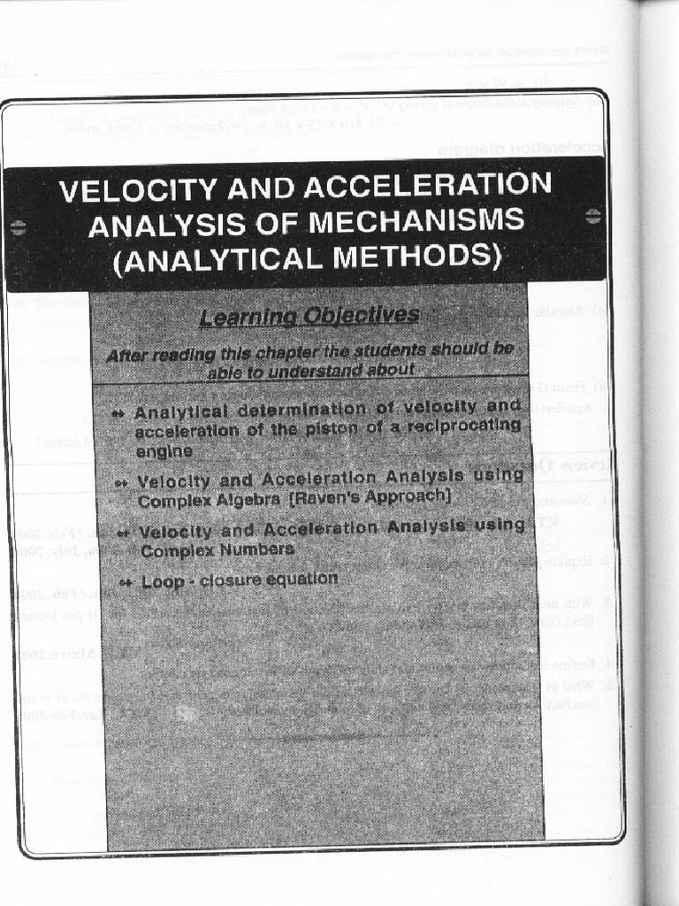 Velocity & Acceleration (Analytical Methods) | PDF