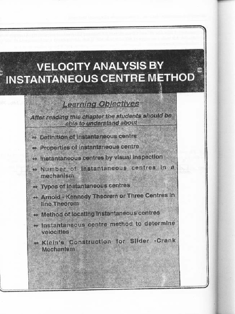 Velocity & Acceleration (Instantaneous Centre Method) | PDF