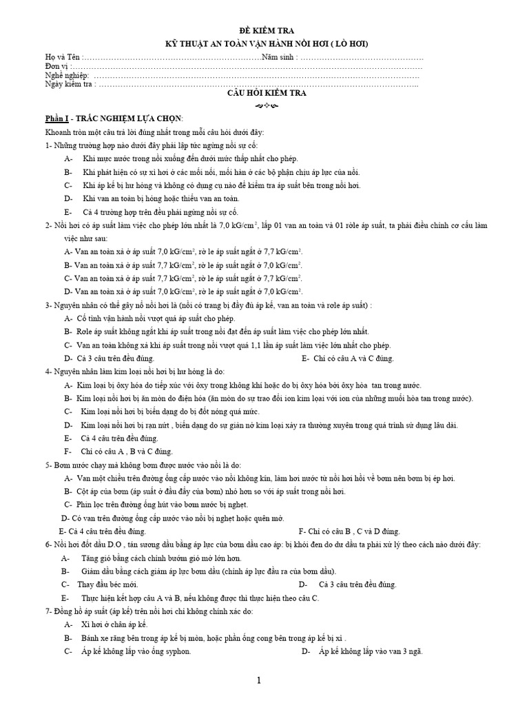 BKT NHÓM 3 - Lò HƠI | PDF