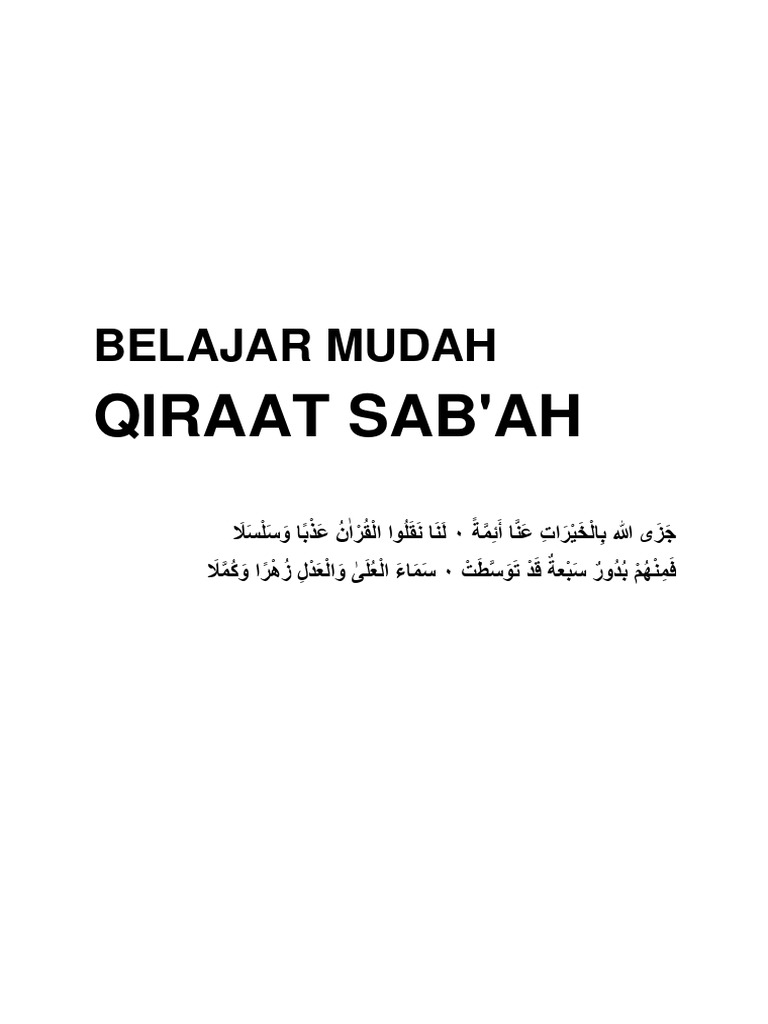 Belajar Mudah Qiraat Sab'ah | PDF
