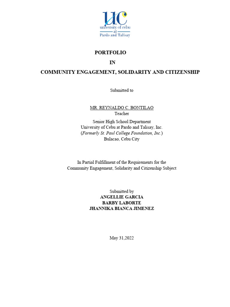 Community Engagement (Barangay Mohon) | PDF | Community | Poverty