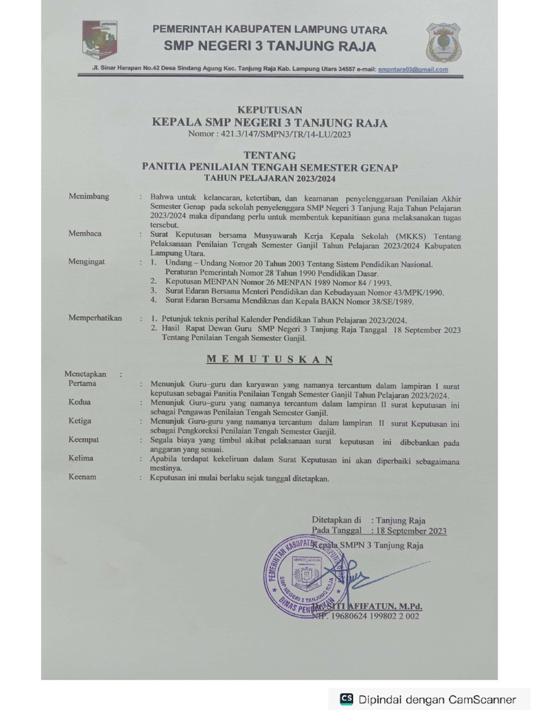 SK PTS Sem - ganjil.TP 20232024 | PDF