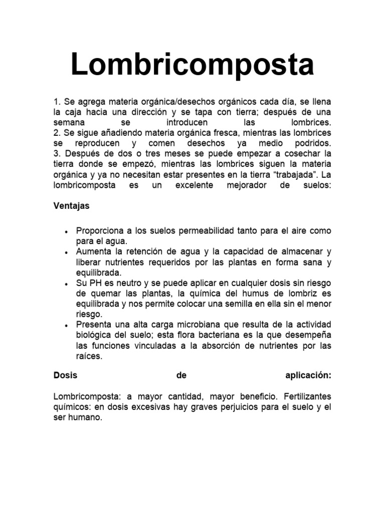 Ventajas de la Lombricomposta en Suelos | PDF | Suelo | Fertilizante