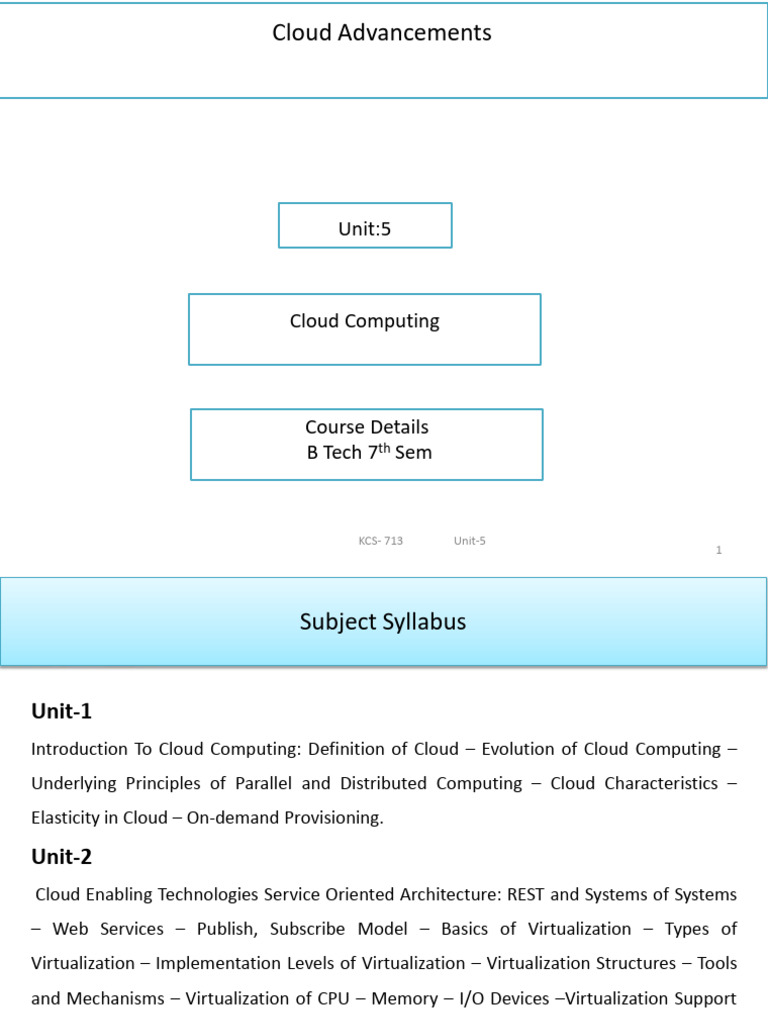 Cloud Computig Unit 5 Pdf