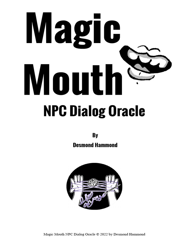 Magic Mouth NPC Dialog Oracle | PDF Magic Mouth NPC Dialog Oracle | PDF