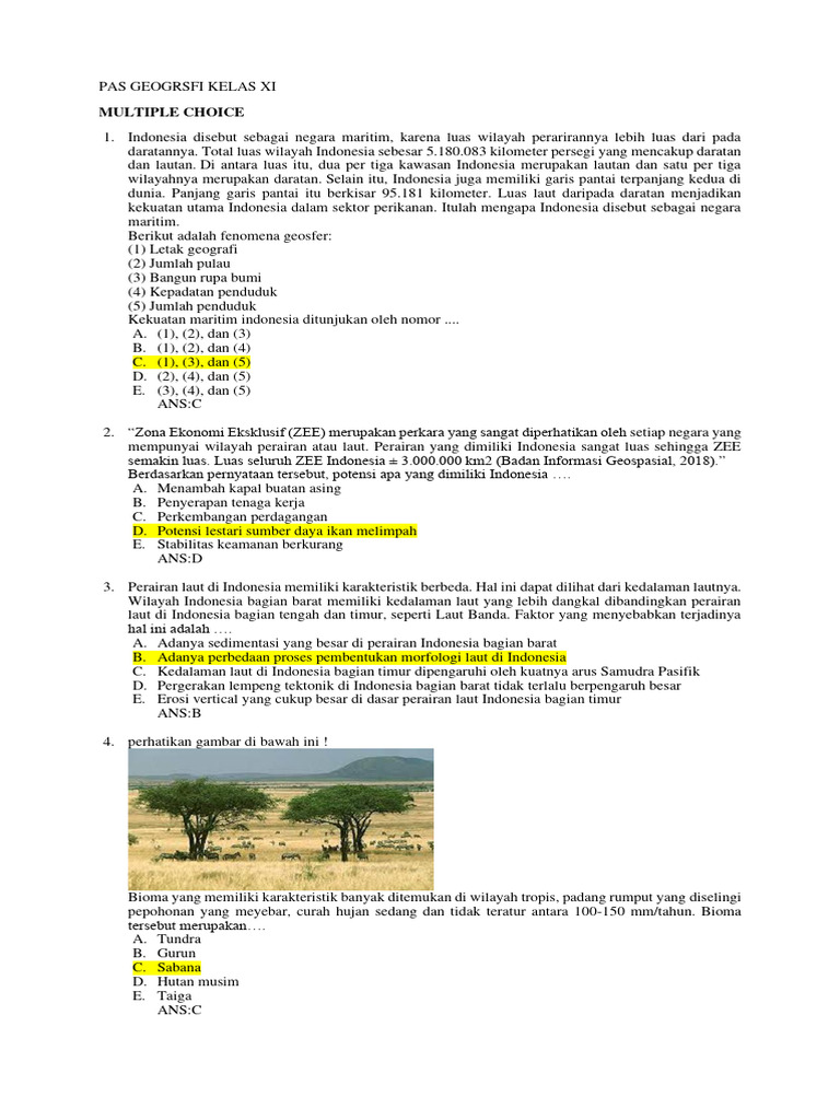 Pas Geo Kls Xi 2022 Proses | PDF