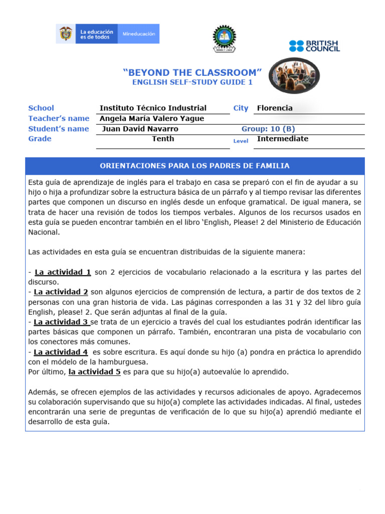 English Self-Study Guide for Tenth Grade | PDF