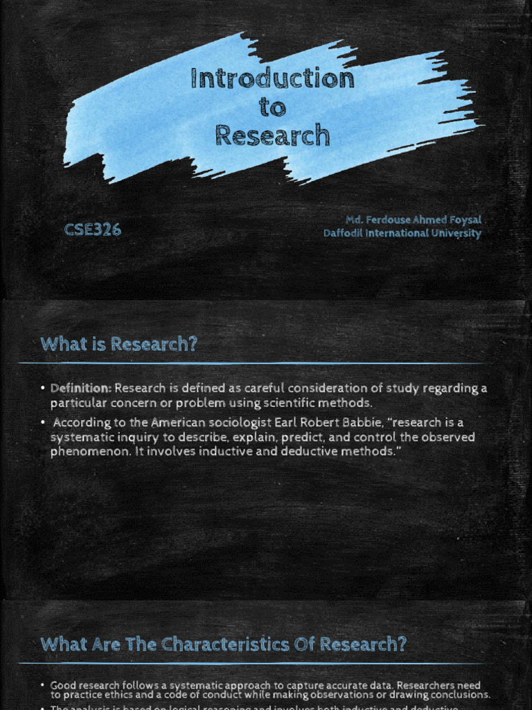 Lecture-1 Introduction To Research Dark | PDF | Methodology ...