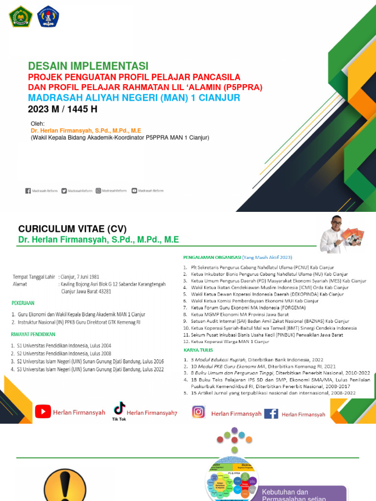 DESAIN P5PPRA MAN 1 CIANJUR JAWA BARAT (5 Desember 2023) | PDF