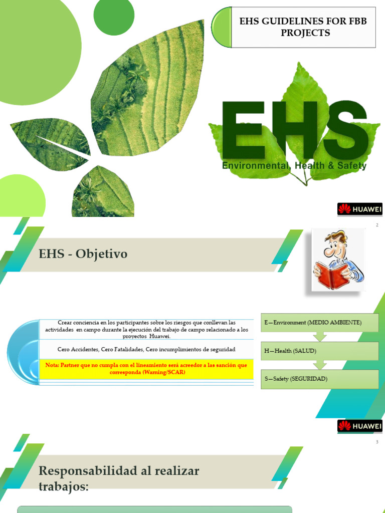 EHS Guidelines For FBB Projects | PDF | Primeros auxilios | Química