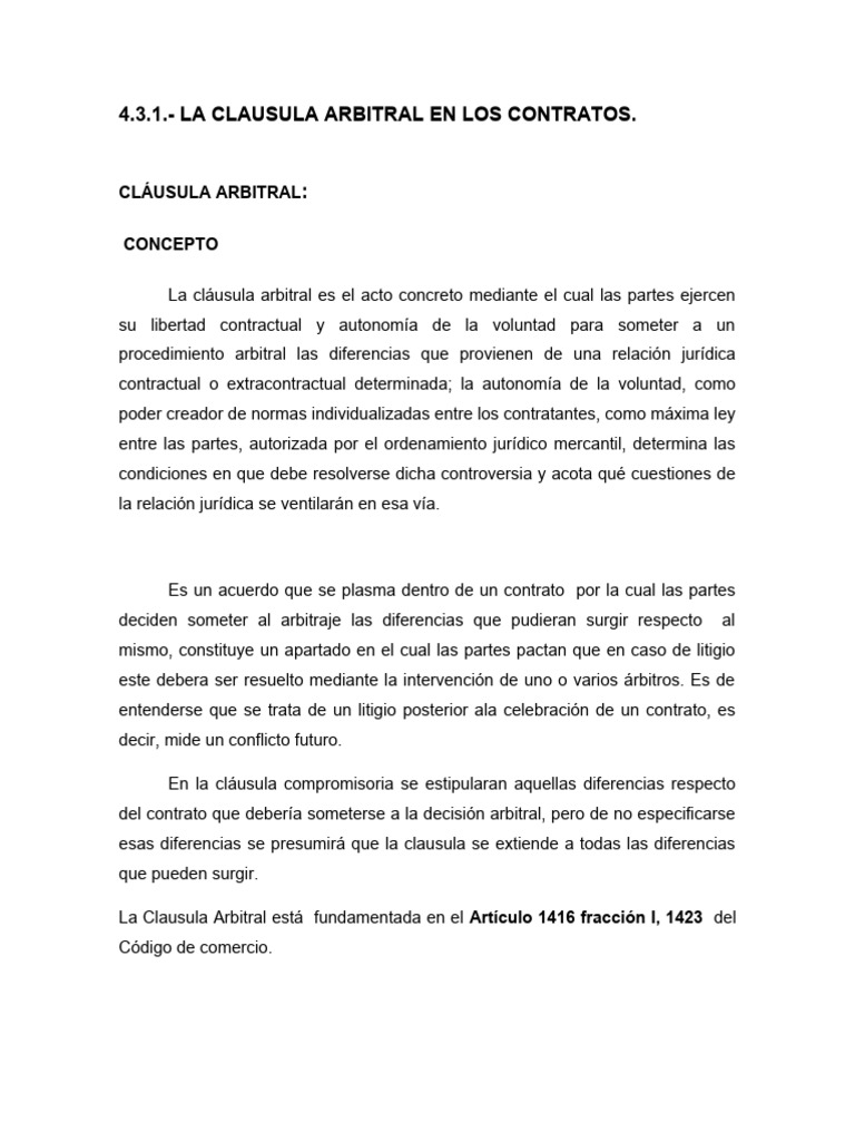Cláusula Arbitral en Contratos: Guía Esencial | PDF | Arbitraje ...