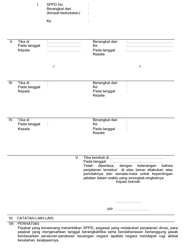 SPPD Terbaru Belakang | PDF