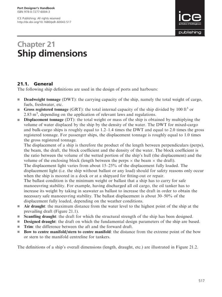 Ship Dimensions in Port Design | PDF | Ships | Oil Tanker