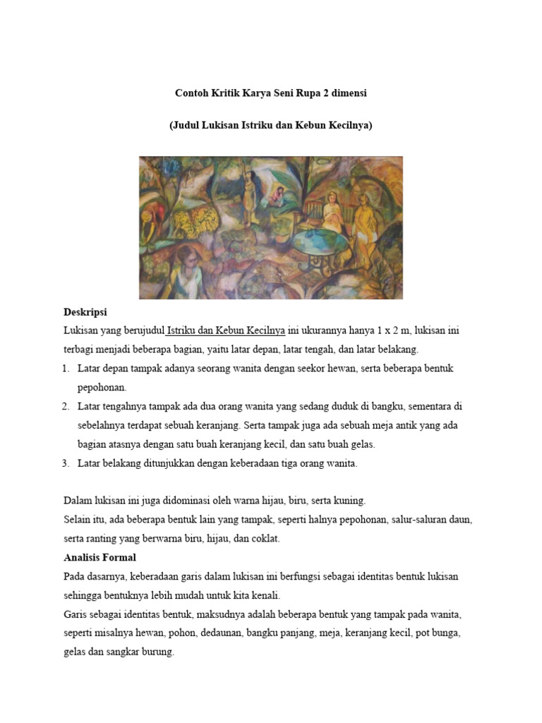 Contoh Kritik Karya Seni Rupa 2 Dimensi | PDF