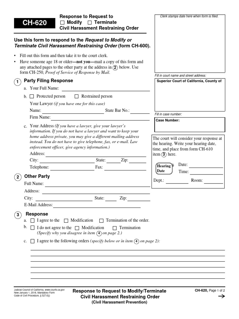 Civil Harassment Response Guide | PDF | Restraining Order | Lawyer