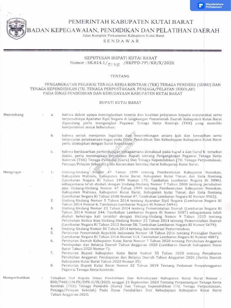 SK 2020 (November - Desember) | PDF