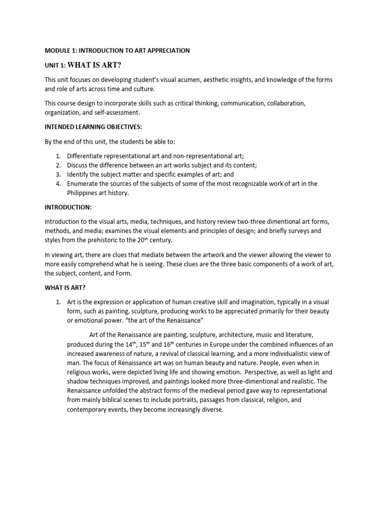 art-app-module-1new | PDF | The Arts