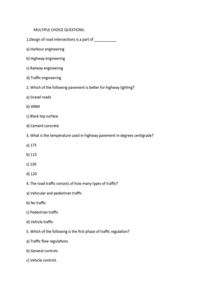 Multiple Choice-Wps Office | PDF | Traffic | Road