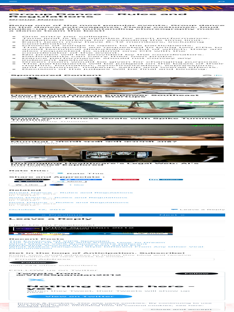 Group Dance - Rules and Regulations THE SPANDAN | PDF | World Wide Web | Internet & Web