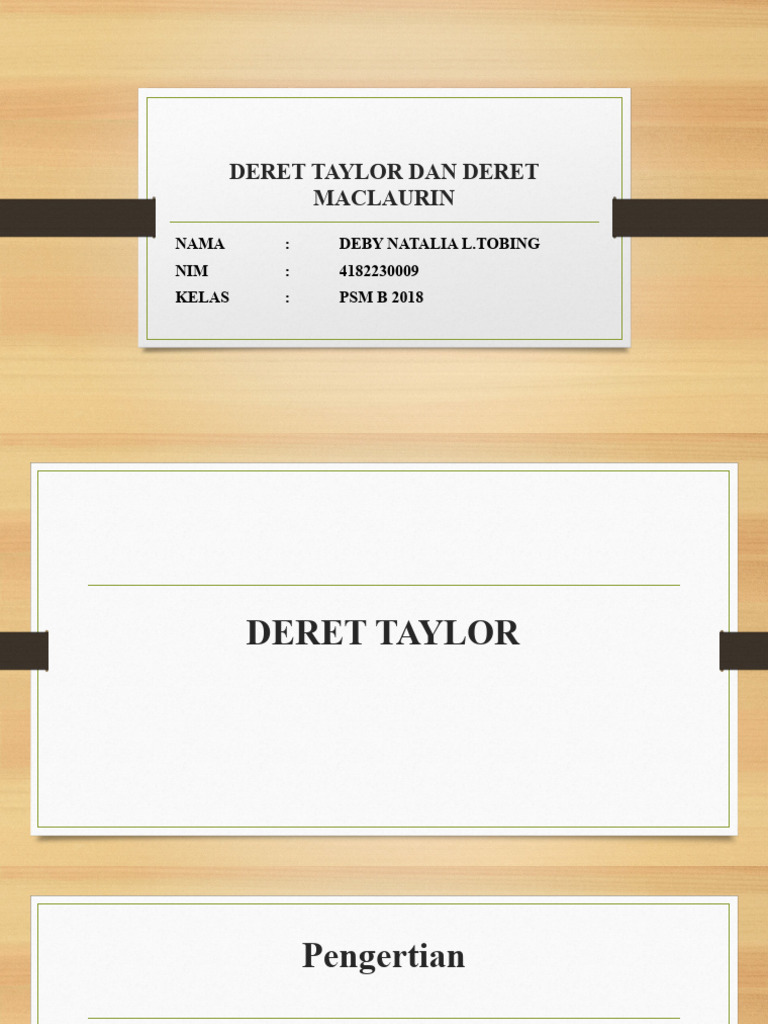Deret Taylor Dan Mclaurin | PDF