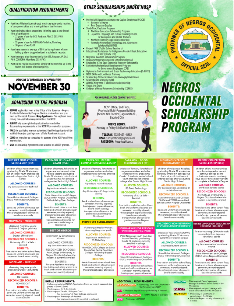 NOSP BROCHURE (Updated) | PDF