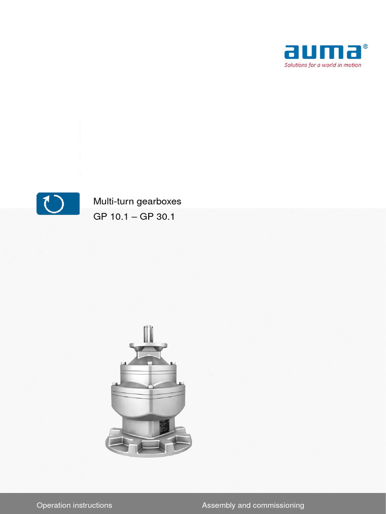 AUMA Multi-Turn Gearboxes Gp1!10!30 Catalog | PDF | Valve | Screw