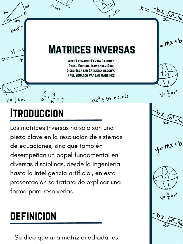 Matrices Inversas | PDF | Matriz (Matemáticas) | Determinante