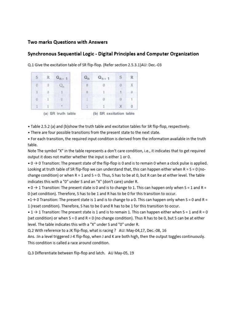 DPCO Unit 2 Two Marks Q&A | PDF | Digital Technology | Applied Mathematics