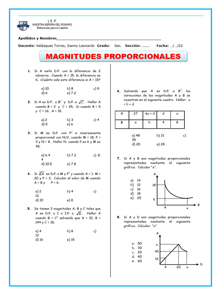 Magnitudes Proporcionales | PDF