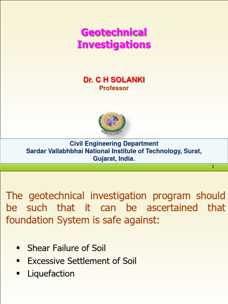 GEOTECHNICAL INVESTIGATION | PDF | Geotechnical Engineering | Soil Science