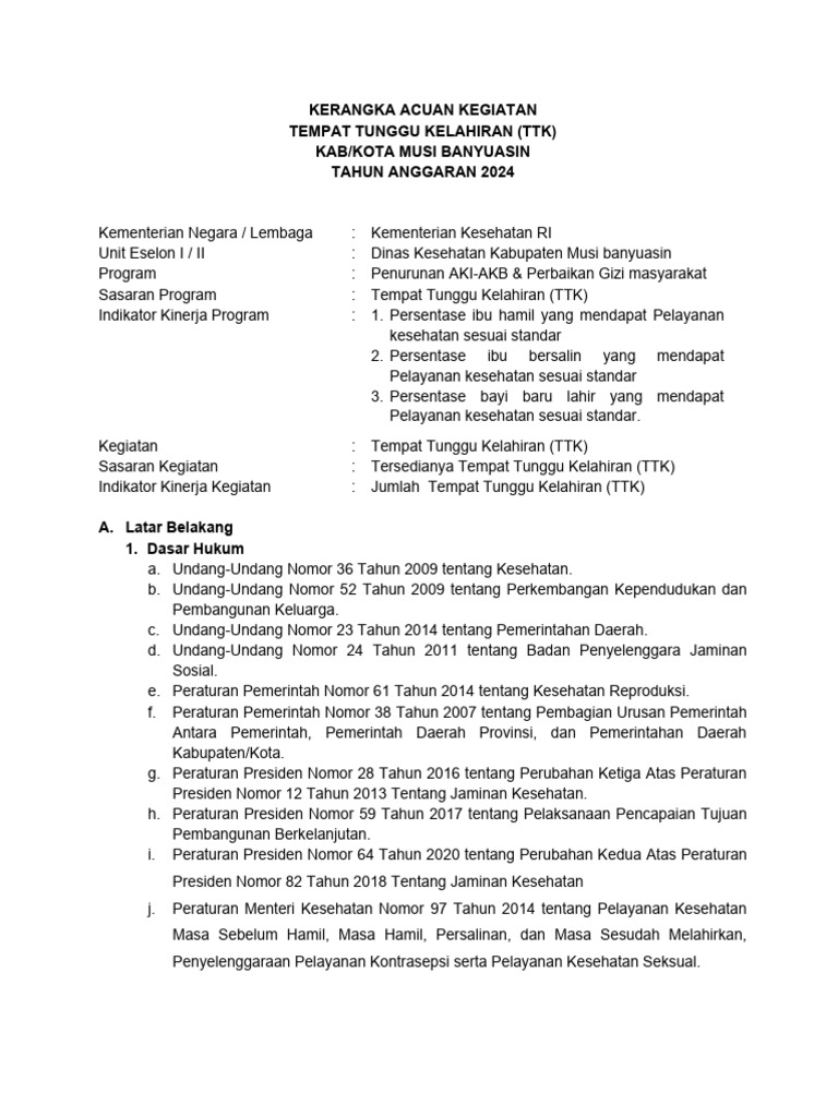 Penyediaan TTK untuk Ibu Hamil 2024 | PDF | Ilmu Sosial