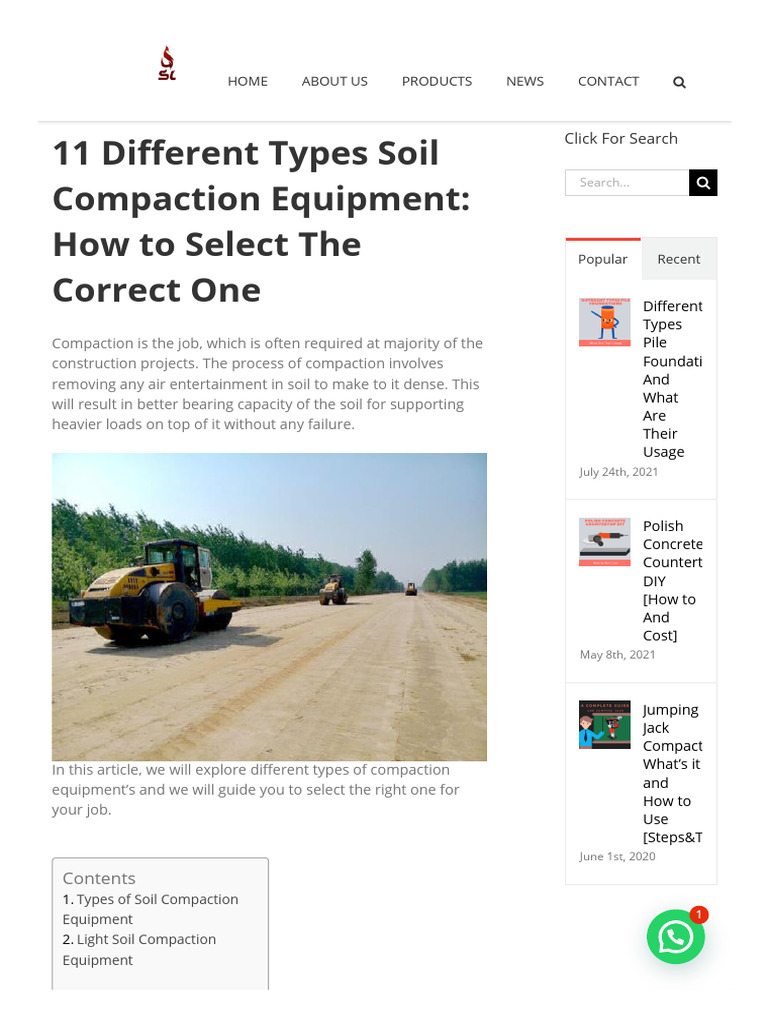 Types of Soil Compaction Equipment | PDF | Manufactured Goods