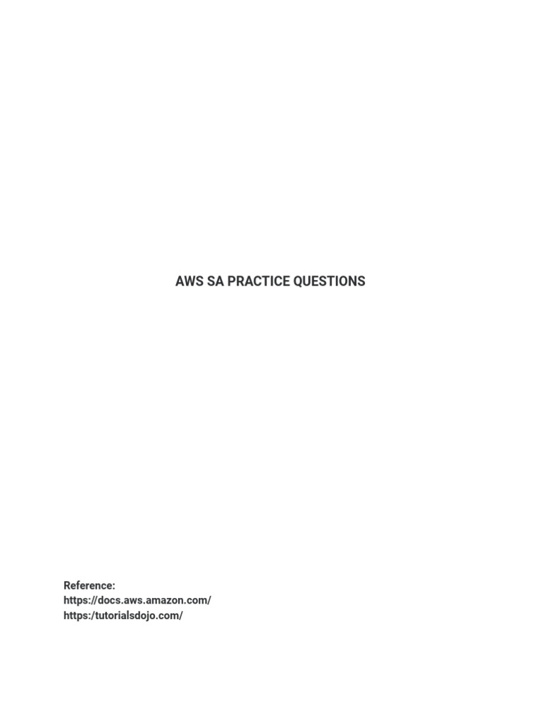 AWS SA Practice Questions (Basic Cloud Concepts) | PDF | Amazon Web Services | Internet & Web