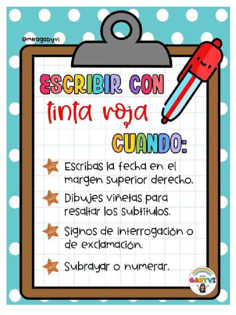 Para Escribir Con Tinta Azul, Negra, Roja | PDF