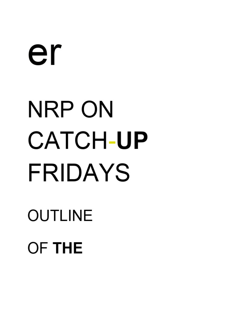 NRP On Catch Up Fridays For Deped | PDF | Educational Assessment | Literacy