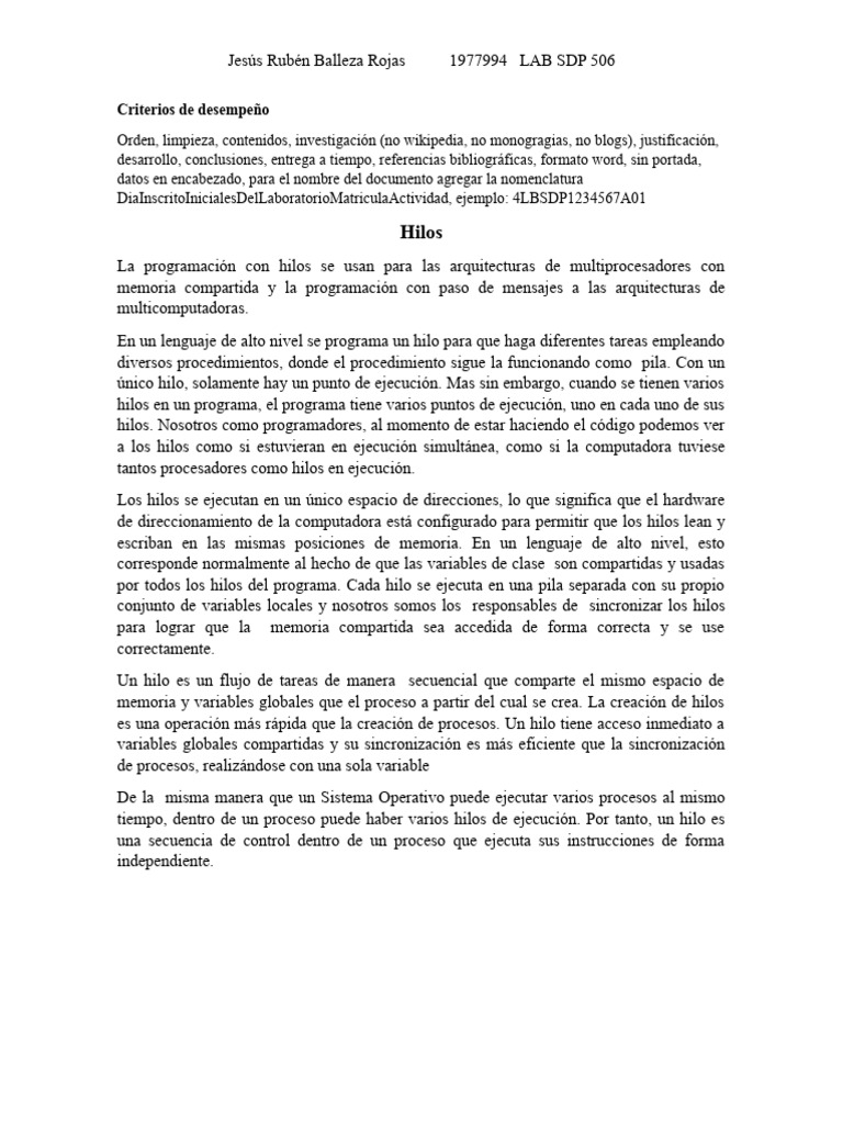 LBSDPA05 | PDF | Hilo (Computación) | Programa de computadora