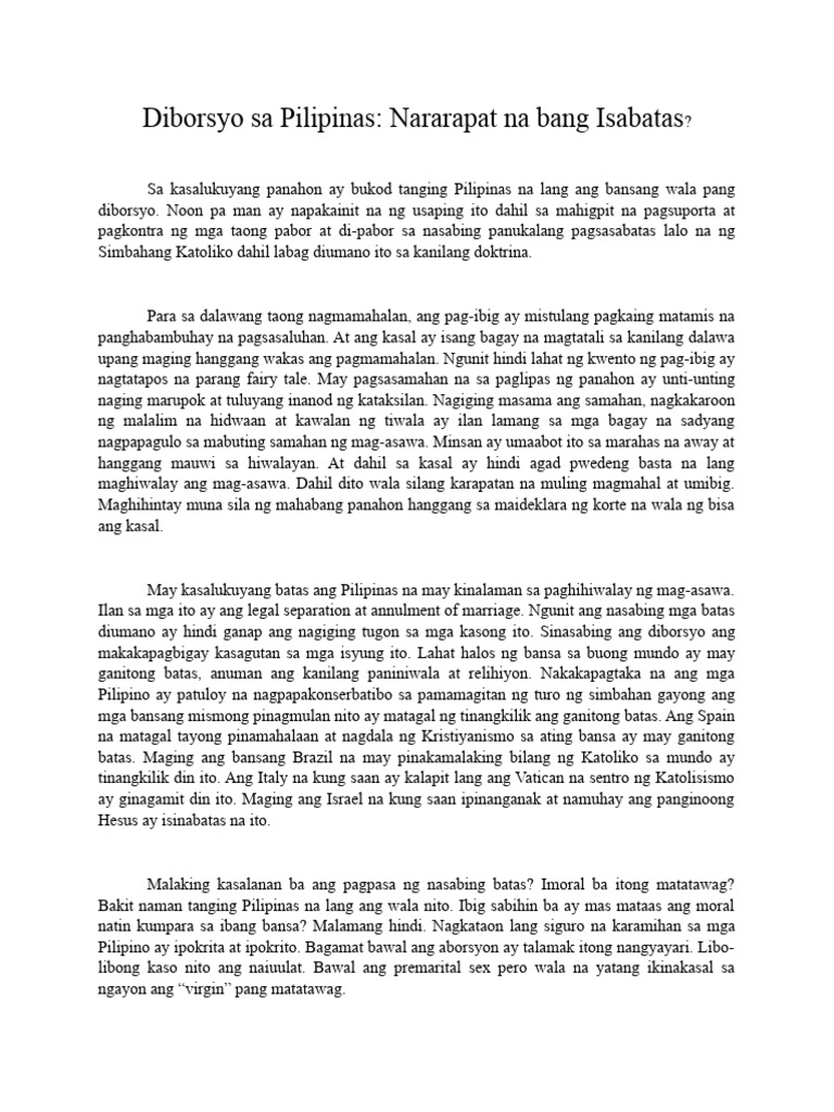 Diborsyo Sa Pilipinas | PDF