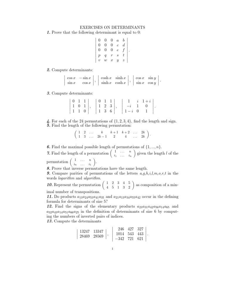 Det2 | PDF | Matrix (Mathematics) | Determinant
