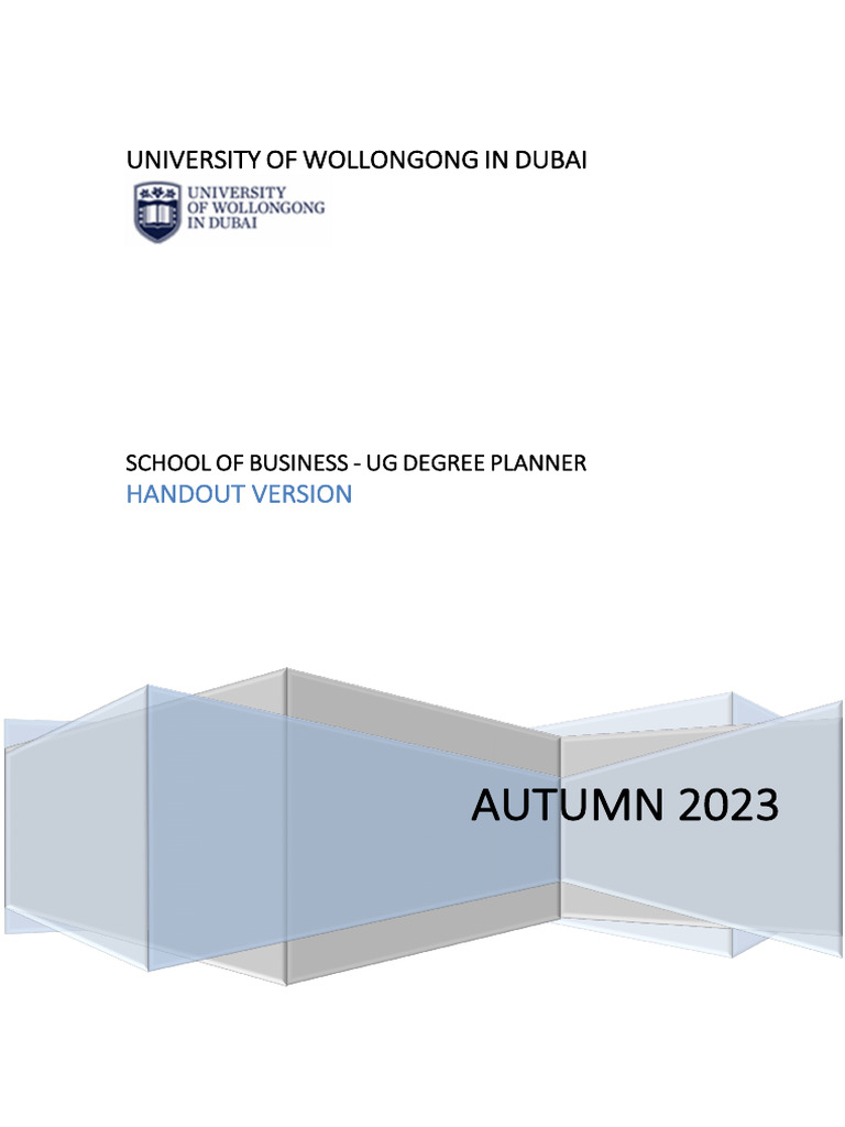 UOWD Business Degree Planner 2023 | PDF | Analytics | Accounting