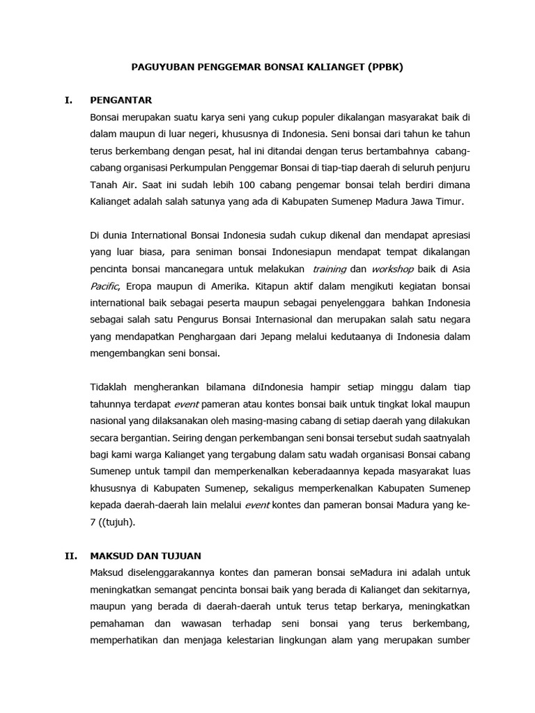 Proposal Bonsai - 1 | PDF