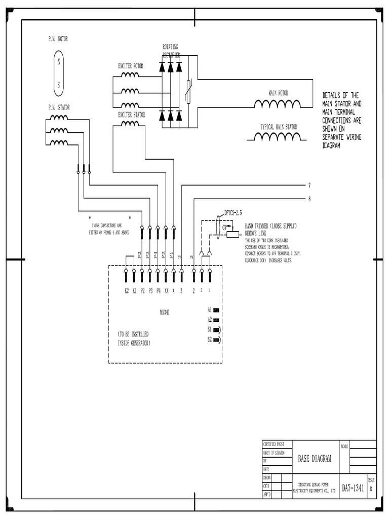 Schematic Diagram of Generator 发电机原理图 | PDF