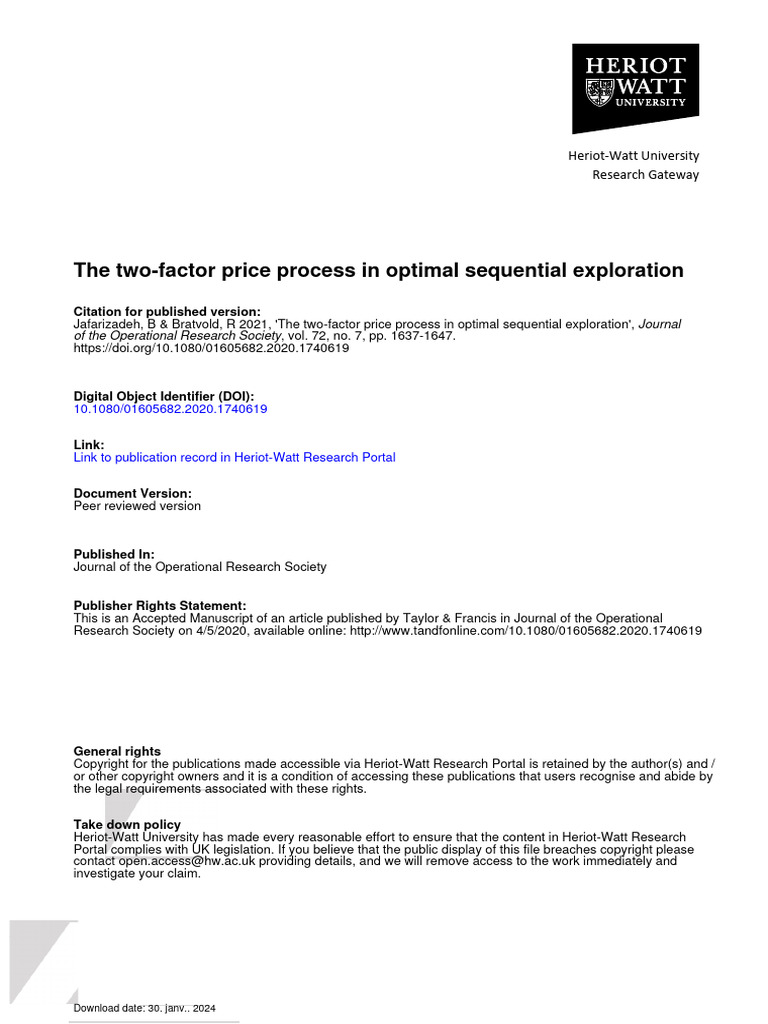 Two Factor Sequential Accepted Version | PDF | Markov Chain | Mathematical Optimization