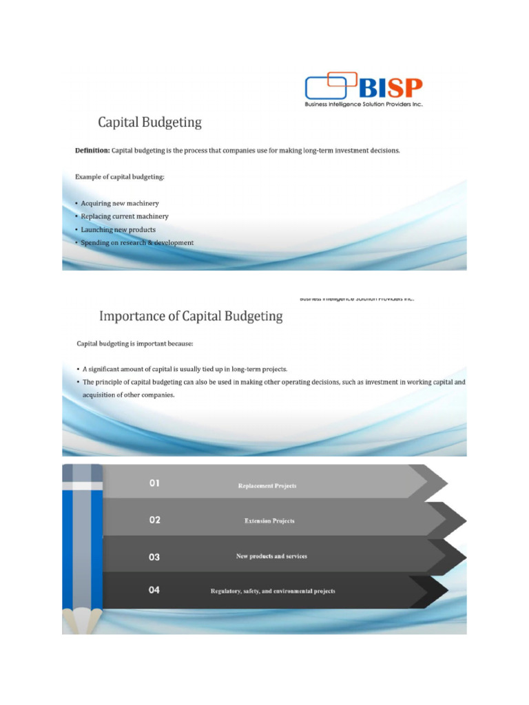 04 CAPEX Budget in EPB Course 01 | PDF